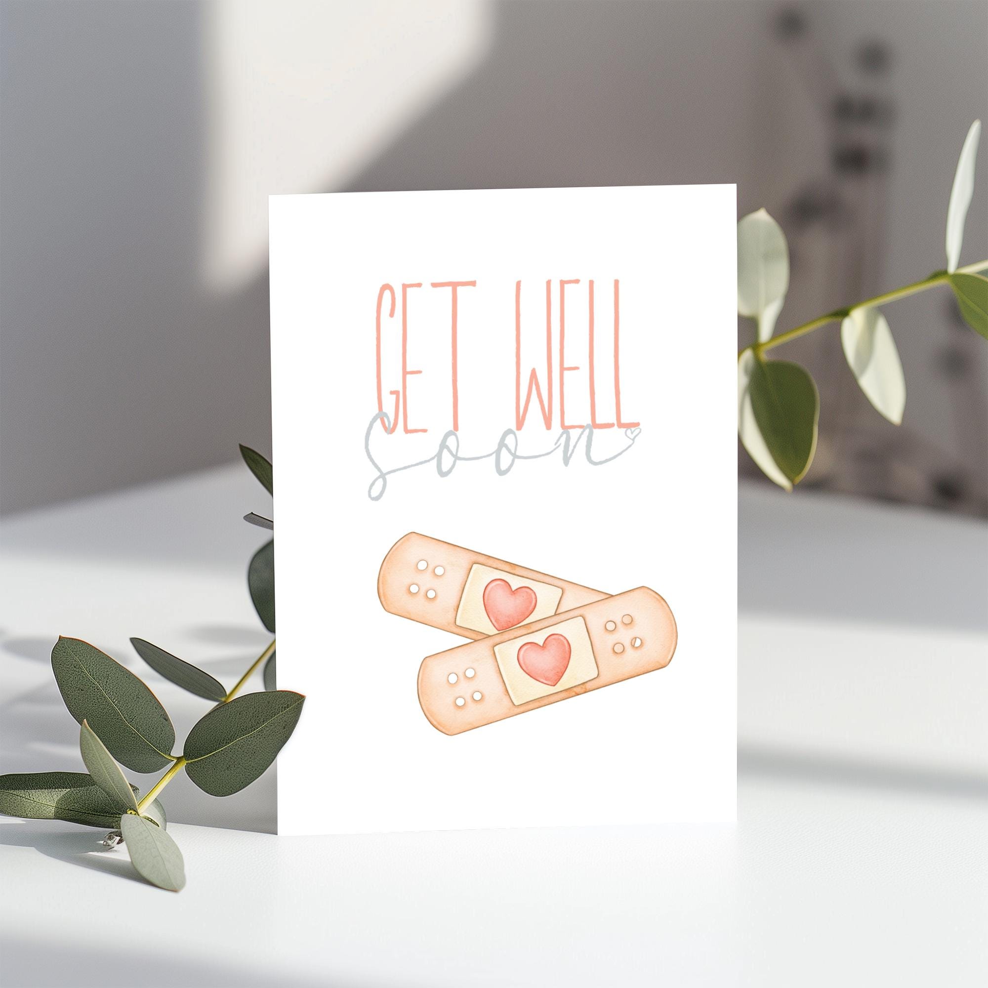 Plaster Get Well Soon Card Printable Feel Better Soon Card Care Package ...