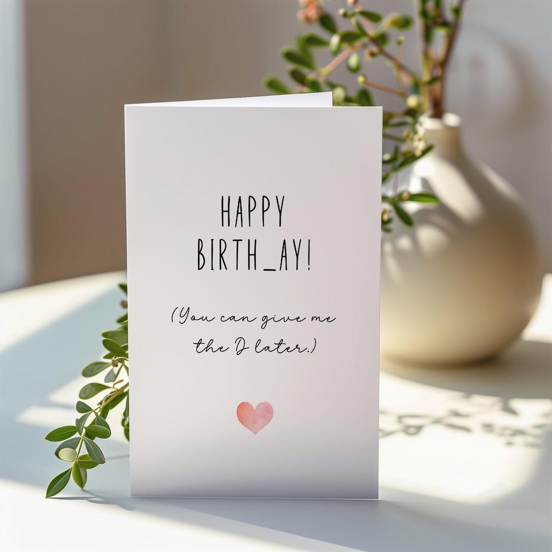 Printable Birthday Card for Partner Adult Humor Greeting Card Ink ...