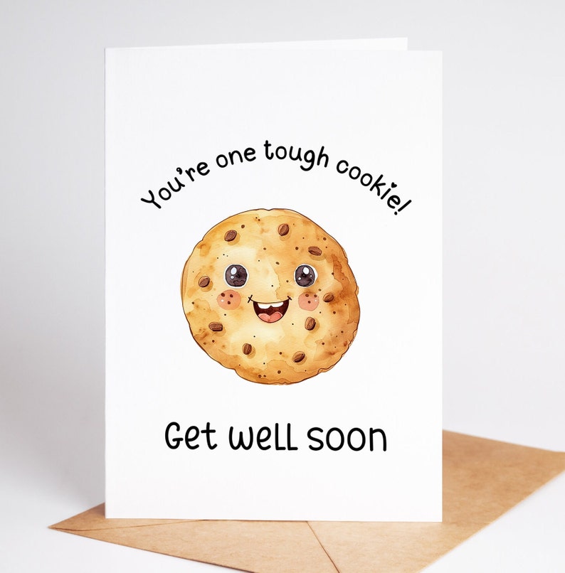 Tough Cookie Get Well Soon Card for Kids Sweet Get Well Card Funny Get ...