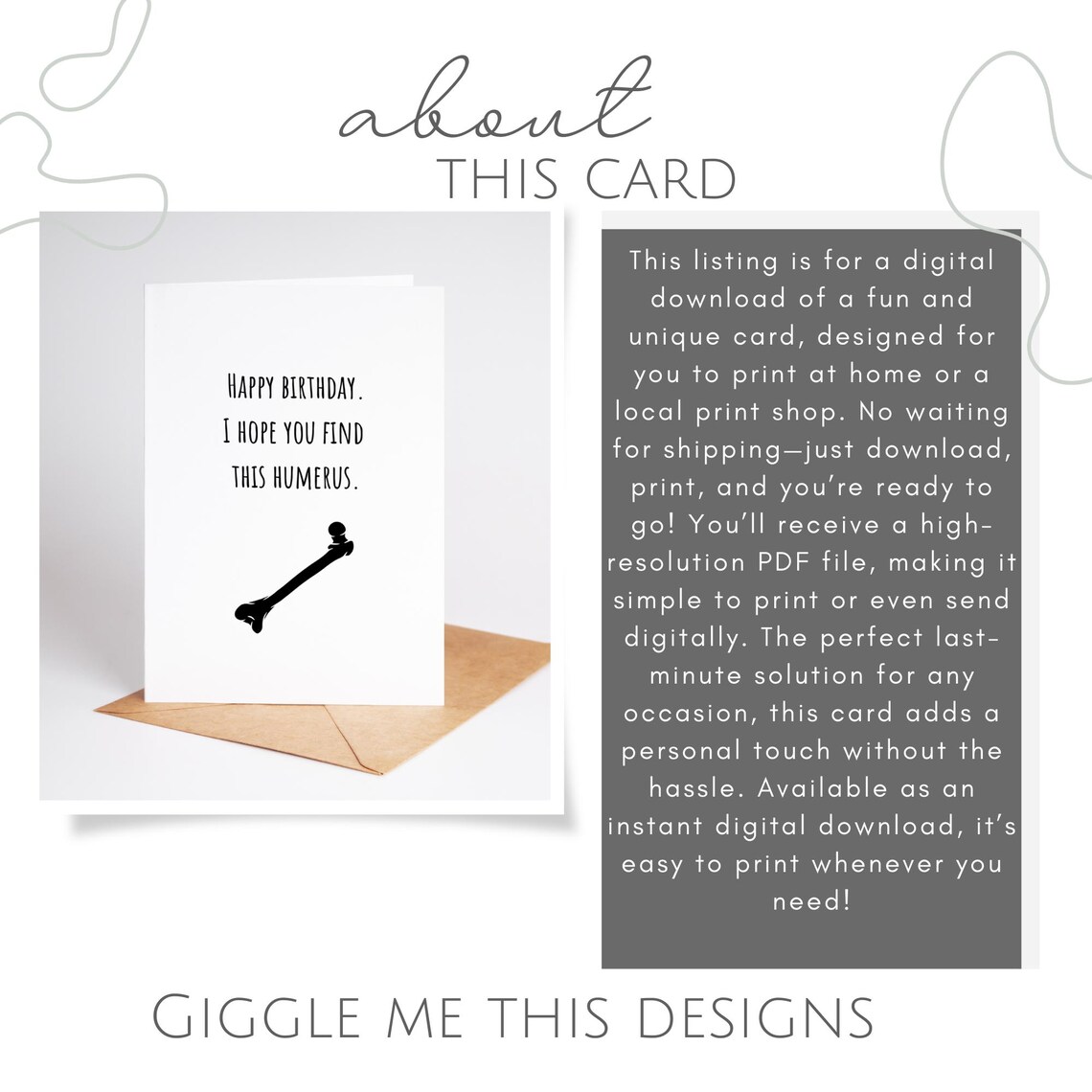I Hope You Find This Humerus Punny Card Printable Birthday Card Lame ...