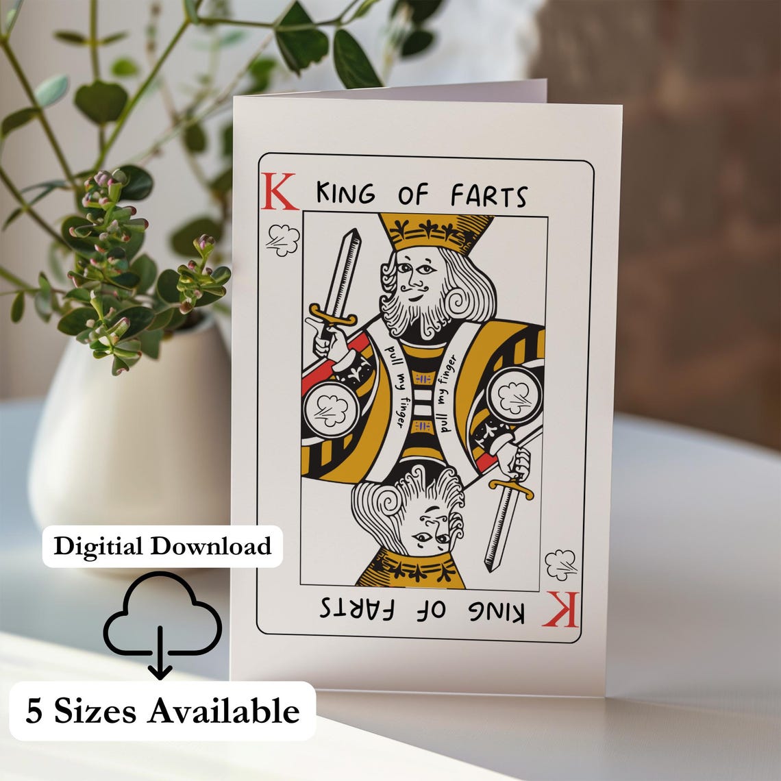 Dad Fart Card Dad Jokes Printable Birthday Card for Dad or Husband ...