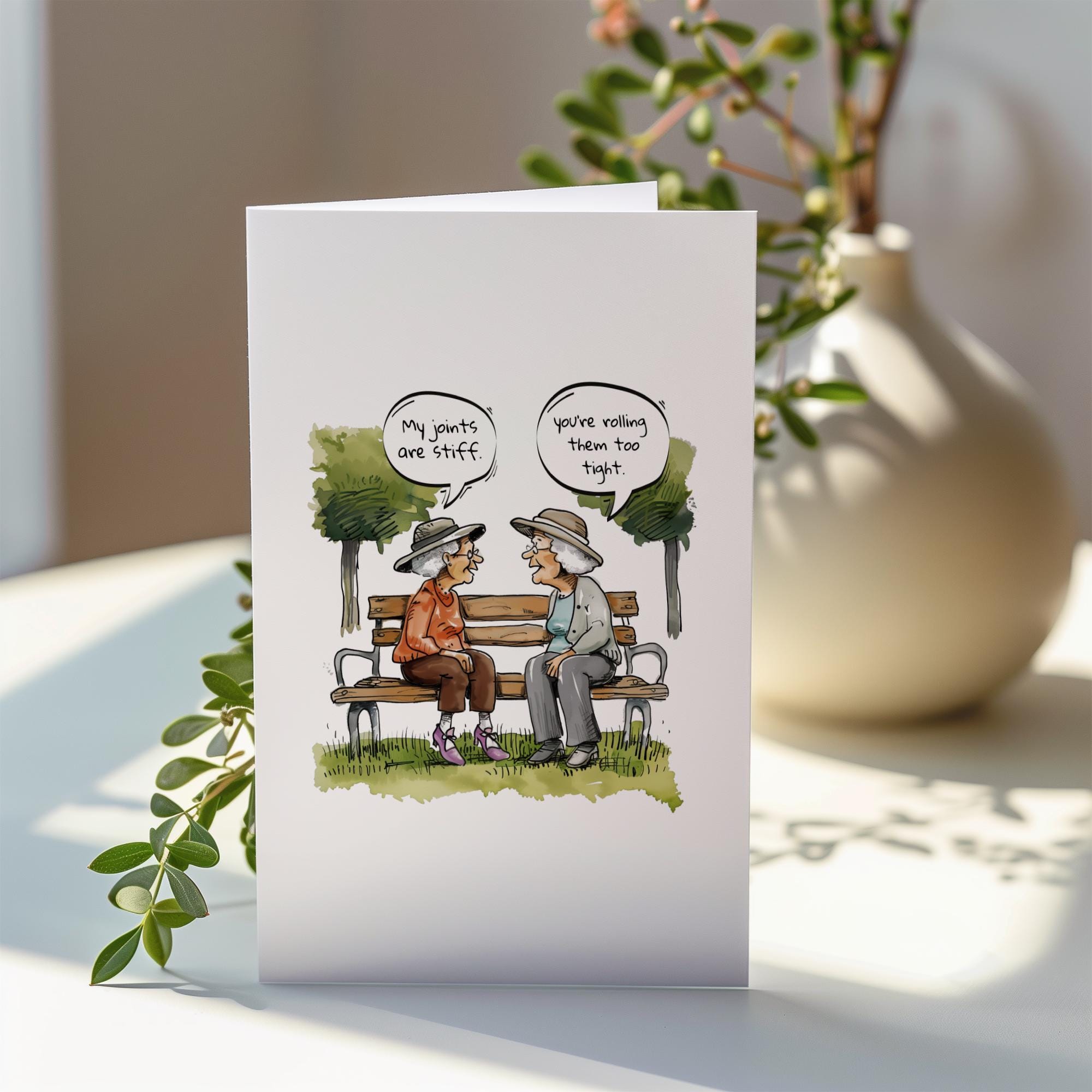 Funny Old Age Card Printable Stiff Joints Birthday Joke Card for ...