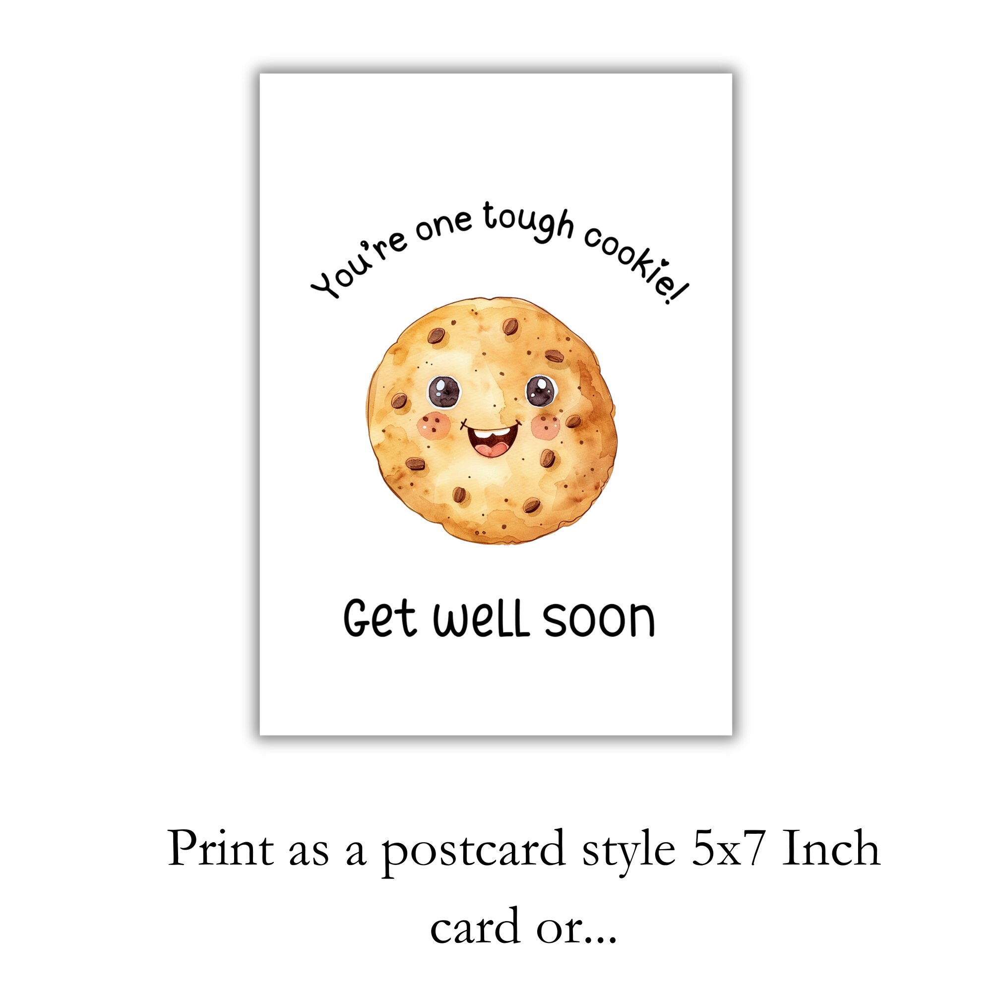 Tough Cookie Get Well Soon Card for Kids Sweet Get Well Card Funny Get ...
