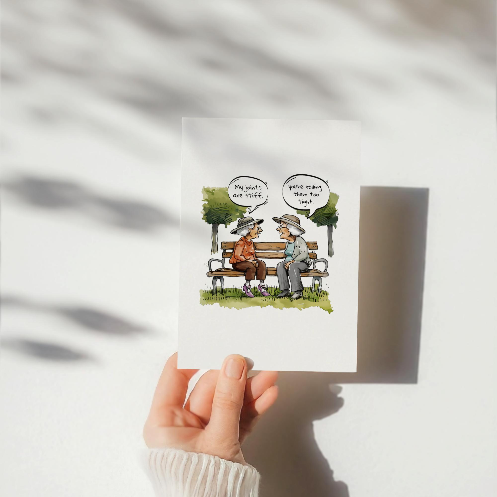 Funny Old Age Card Printable Stiff Joints Birthday Joke Card for ...