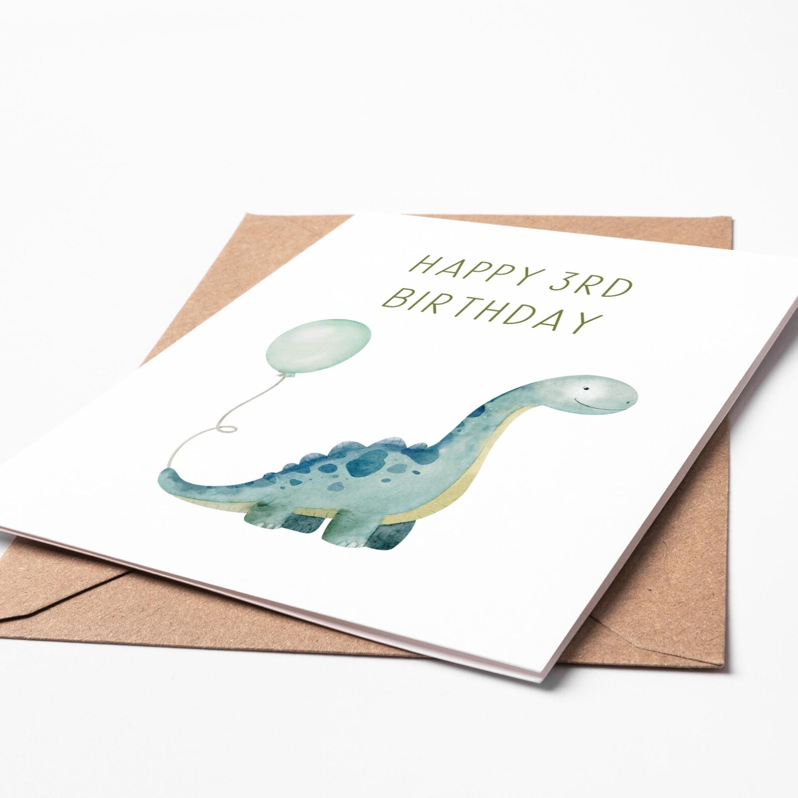 3rd Birthday Card Printable Dinosaur Bday Card for 3 Year Old Boy or ...