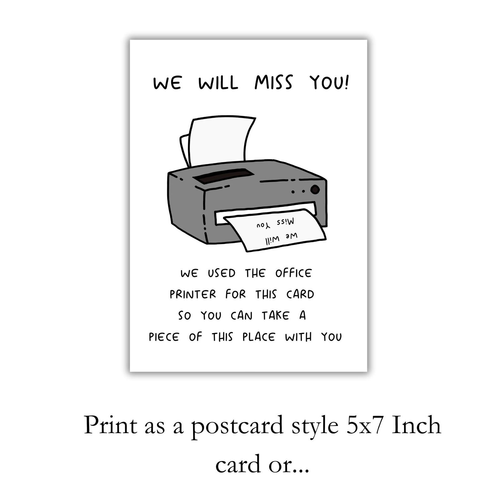 Printable Leaving Card for Coworker or Boss Funny Going Away Gift 5x7 ...