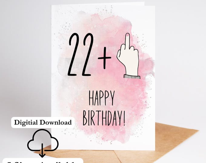 23rd Birthday Card for Her, Beautiful Birthday Cake Card With Gold ...
