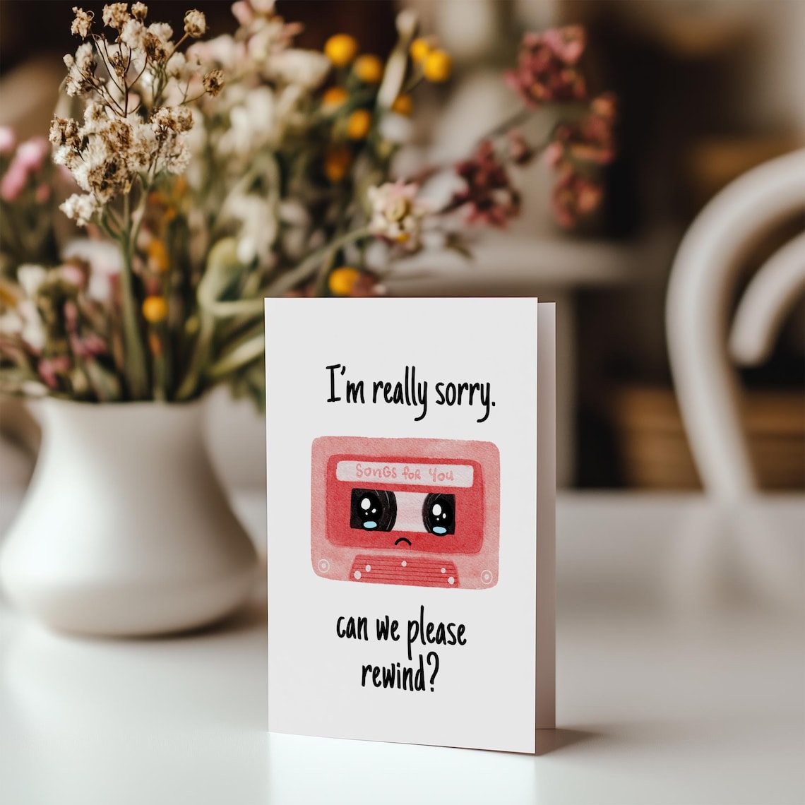 I'm Sorry Card Printable Forgive Me Card Rewind Cassette Tape Card ...