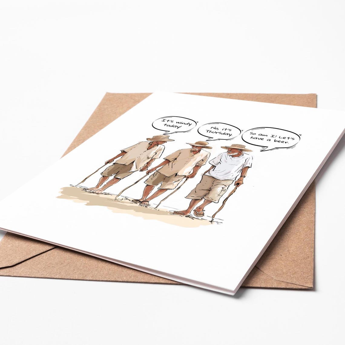 Funny Old Man Card Printable Senior Birthday Card for Dad or Grandpa ...