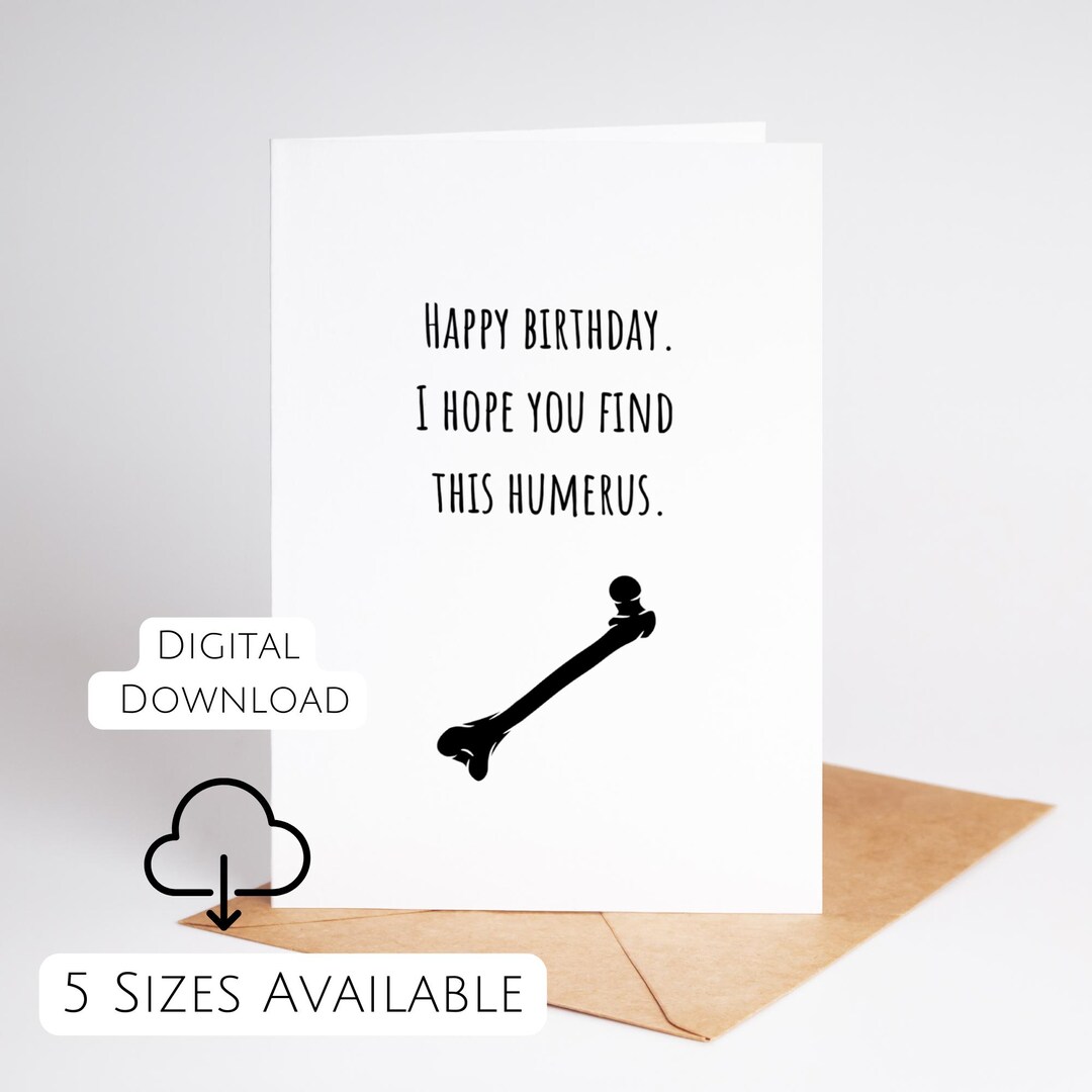 I Hope You Find This Humerus Punny Card Printable Birthday Card Lame ...