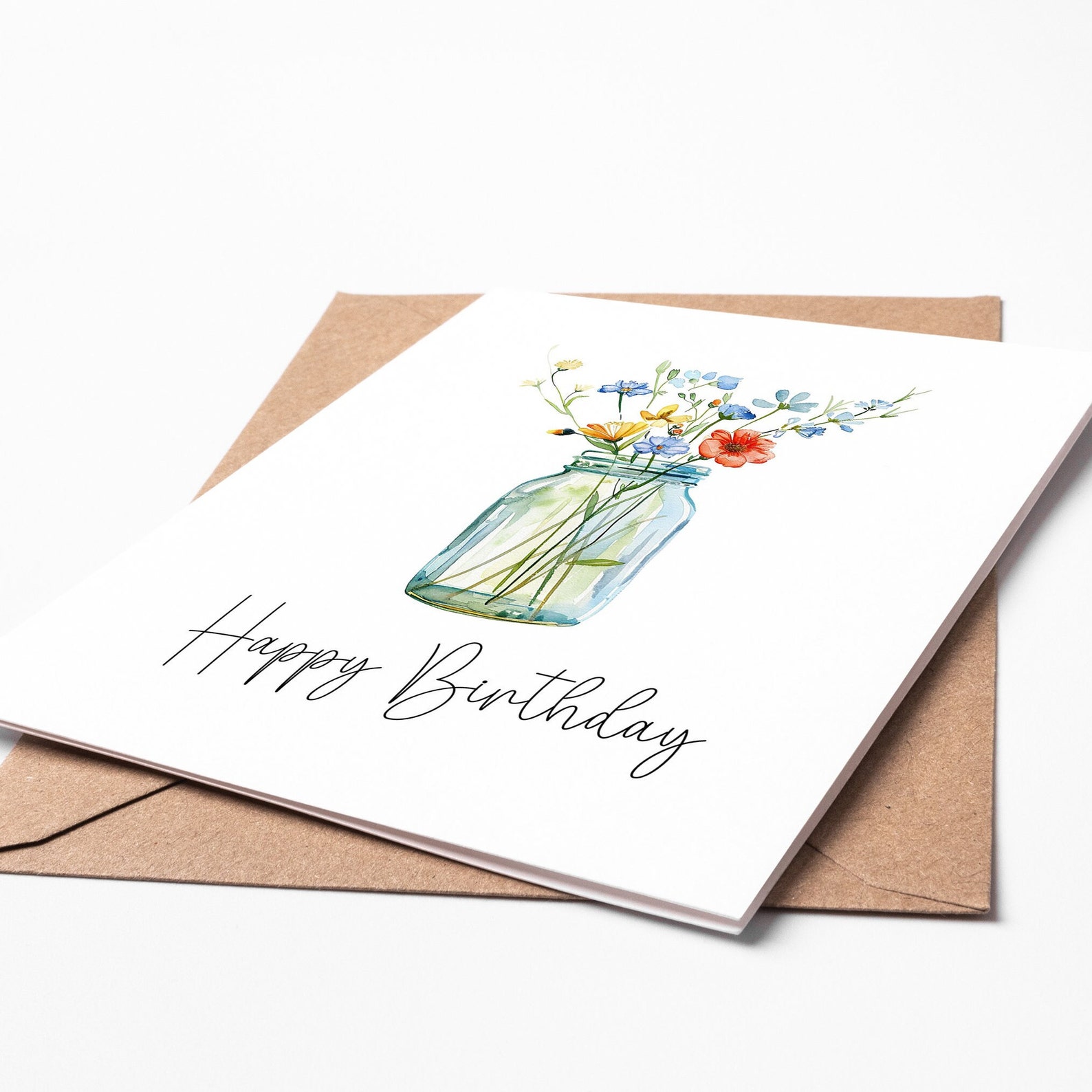 Printable Wild Flower Birthday Card Wildflower Printable Birthday Card ...