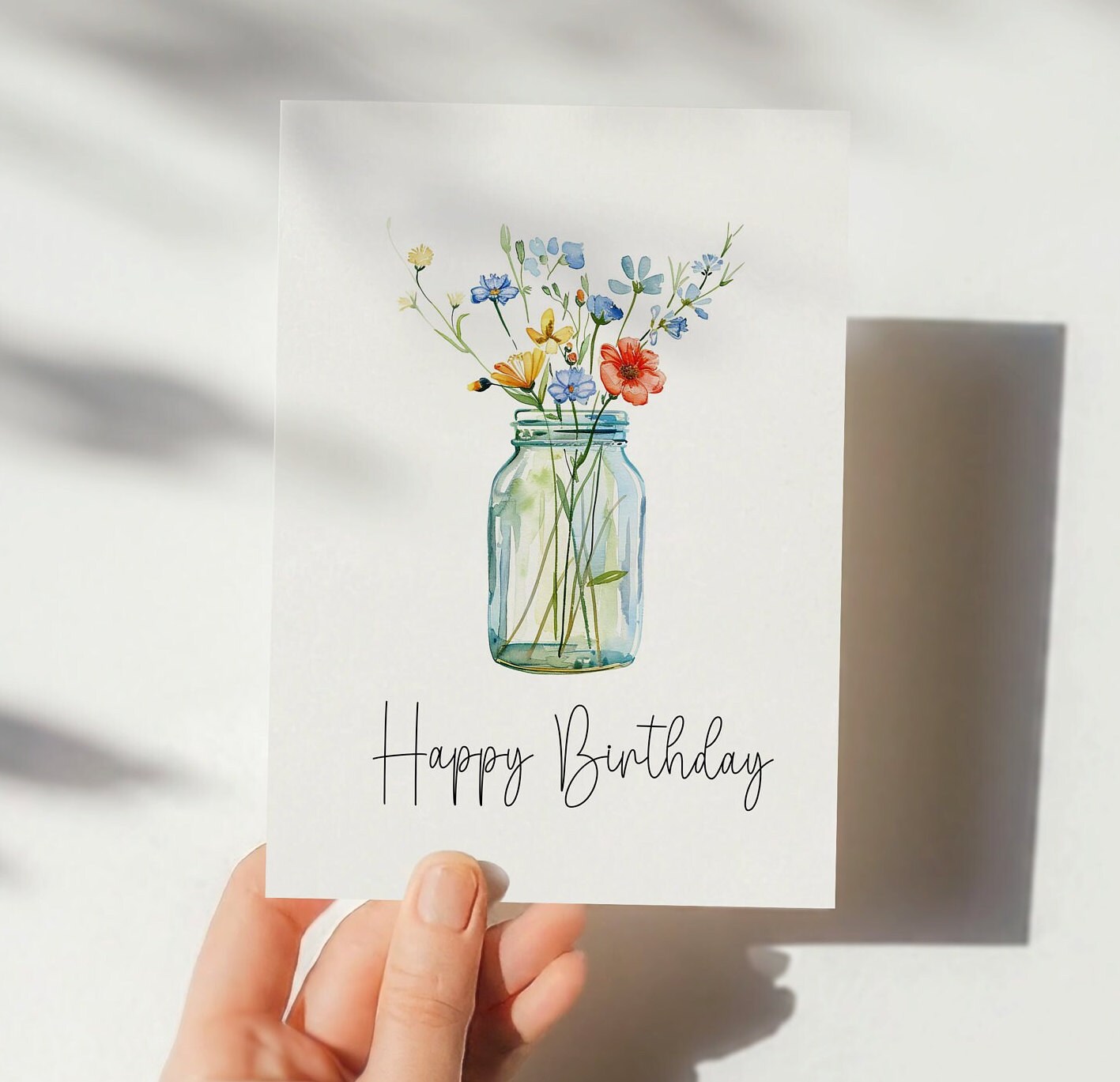 Printable Wild Flower Birthday Card Wildflower Printable Birthday Card ...