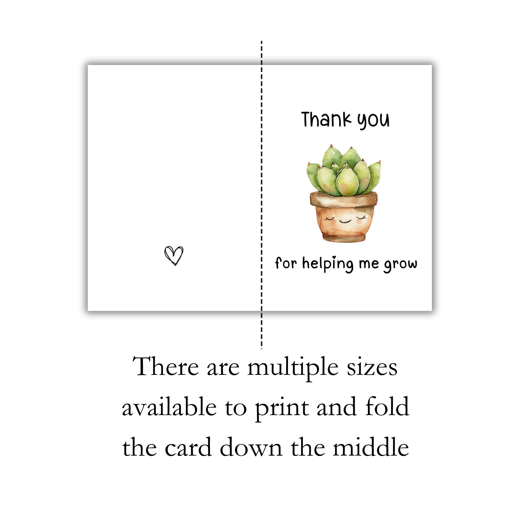 Thank You for Helping Me Grow Card Daycare Teacher Appreciation Card ...