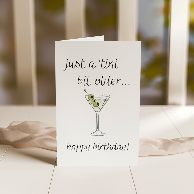 Tini Bit Older Birthday Card Last Minute Card Printable Bday Card Funny ...