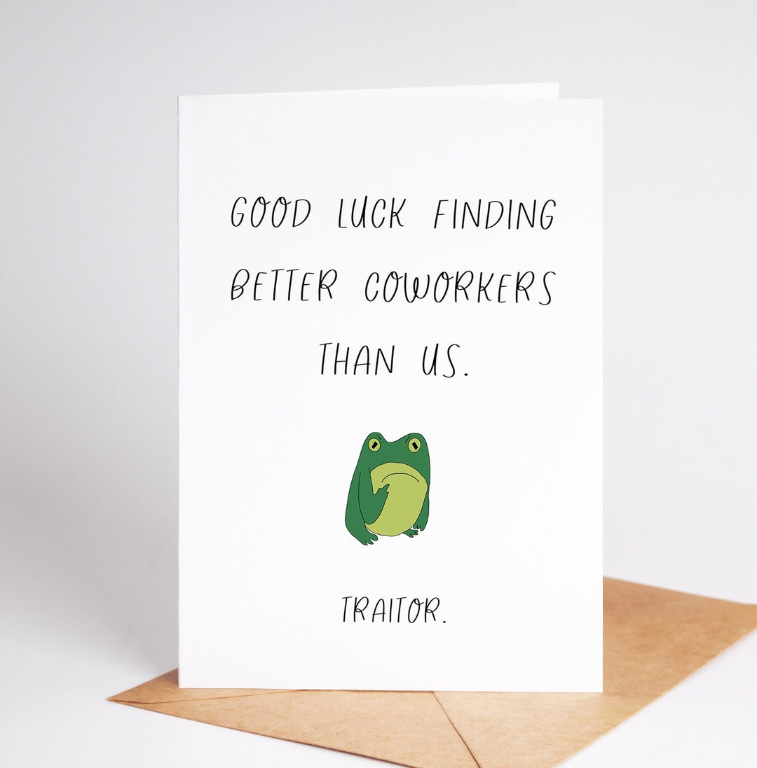 Good Luck Card Snarky Coworker Leaving Card Funny Leaving Card New Job ...