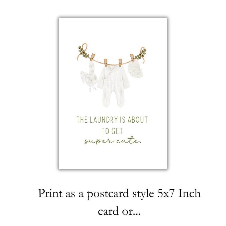New Baby Card Printable Laundry About to Get Cute Baby Shower Card ...