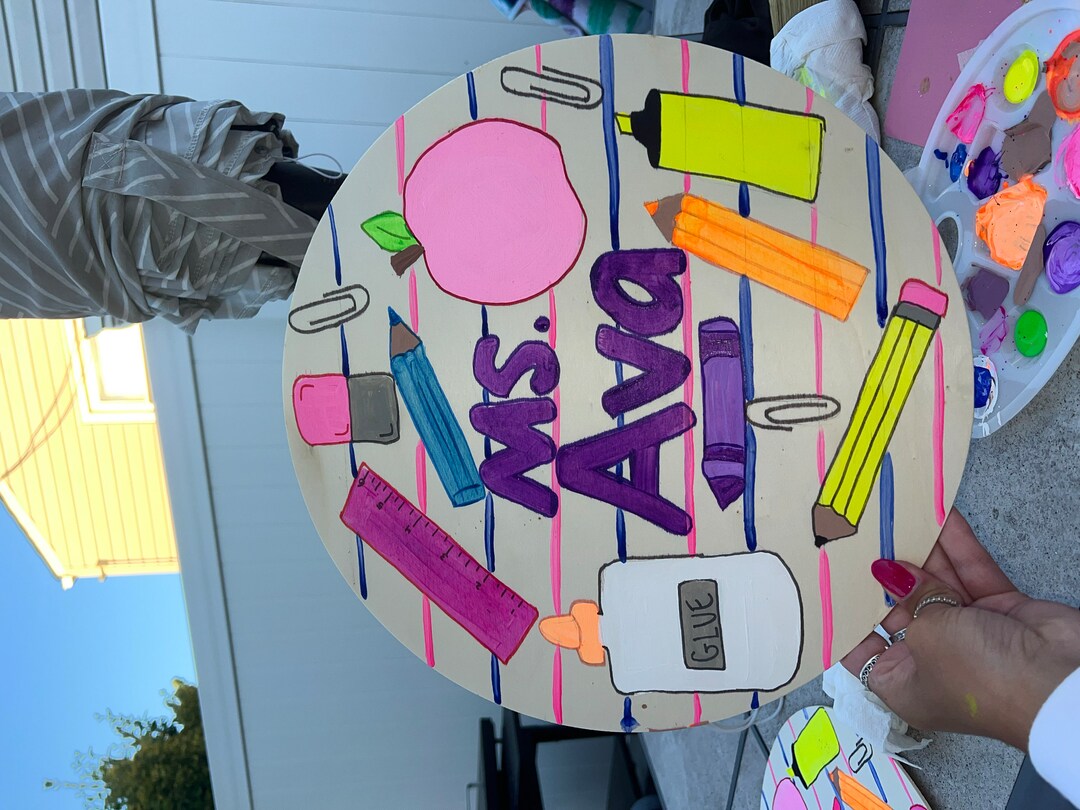 Custom Hand Painted Teacher Sign - Etsy