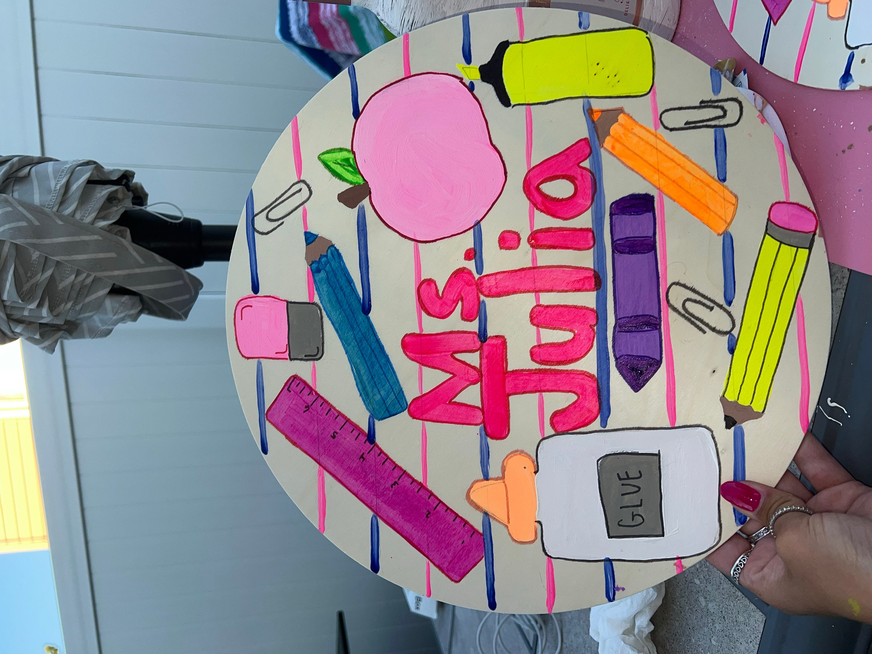 Custom Hand Painted Teacher Sign - Etsy