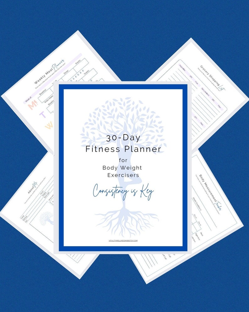 Wellness Fitness Planner, 30-day Fitness Planner, Body Weight Exercises ...