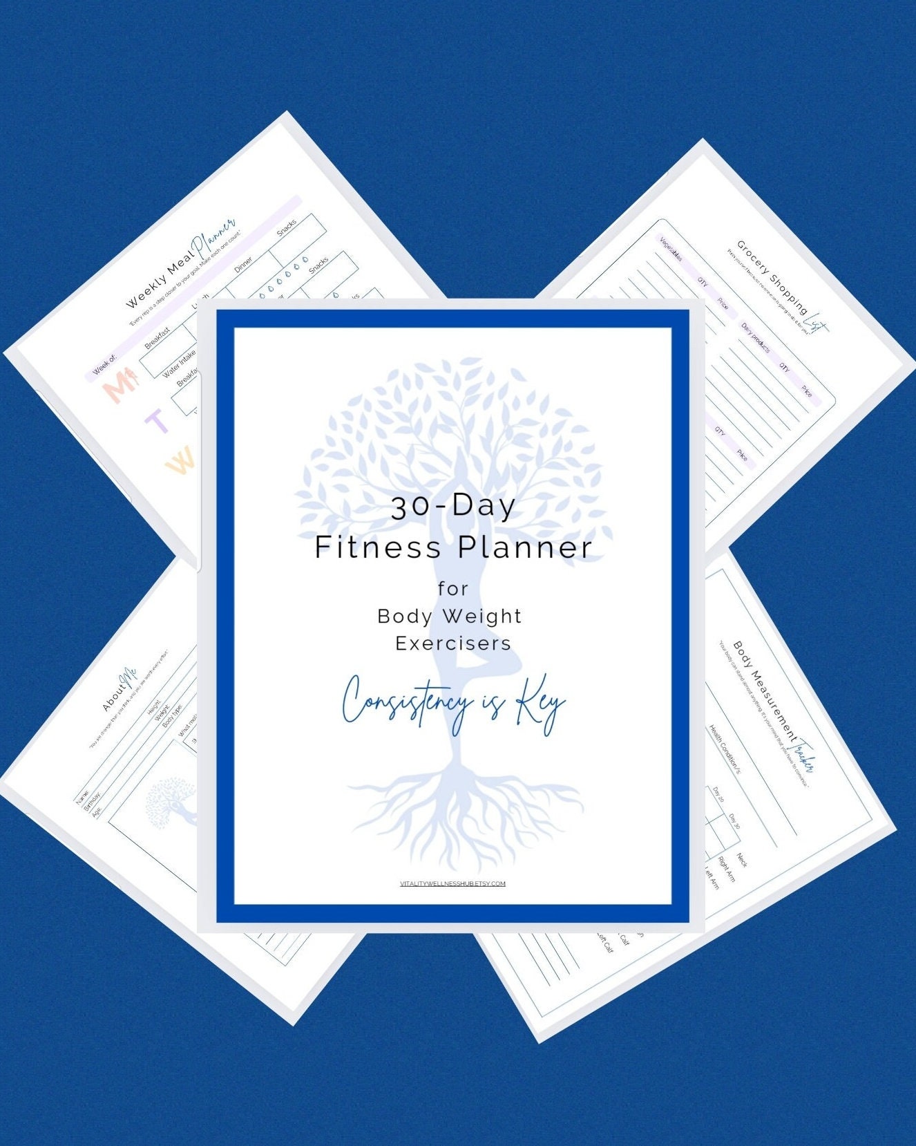 Wellness Fitness Planner, 30-day Fitness Planner, Body Weight Exercises ...