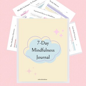 Mindfulness Journal, 7-day Printable Mindfulness Journal, Wellness ...