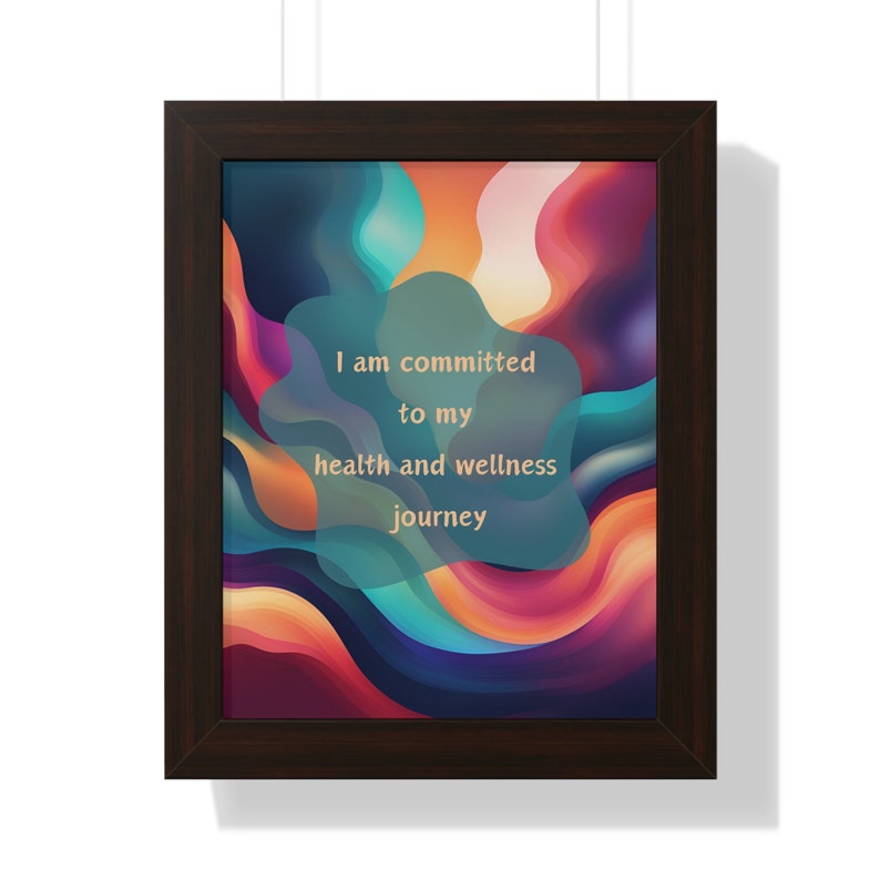 Health and Wellness Affirmation Framed Vertical Poster, Motivational ...