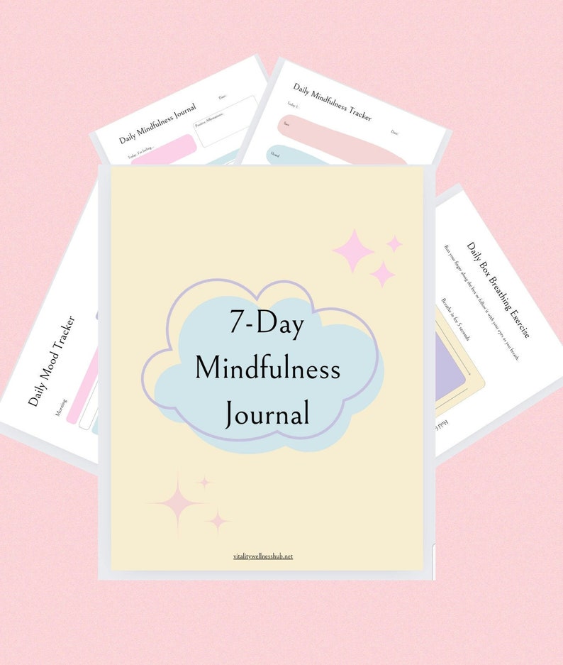 Mindfulness Journal, 7-day Printable Mindfulness Journal, Wellness ...