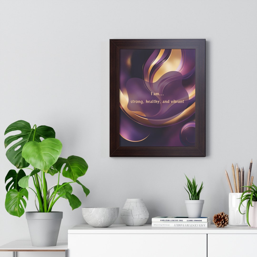 Health and Wellness Affirmation Framed Vertical Poster, Motivational ...