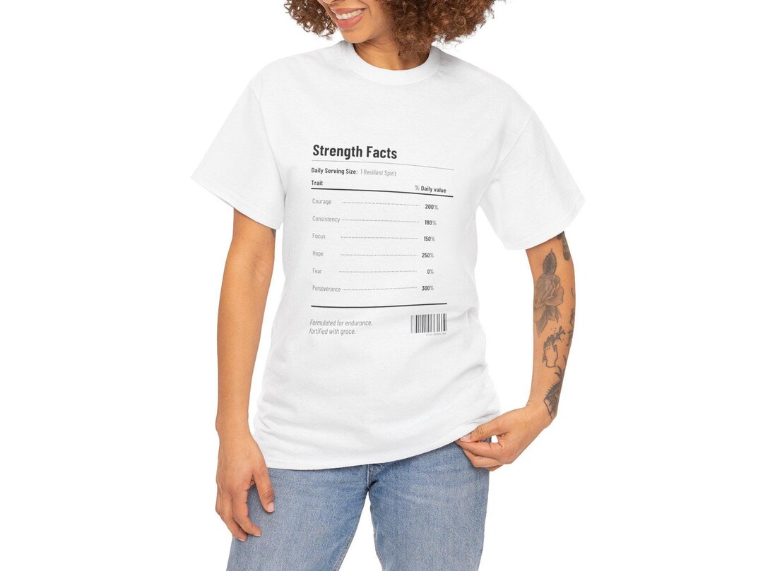 Strength Facts T-shirt | Motivation Gym Tee | Resilience Wellness Shirt ...