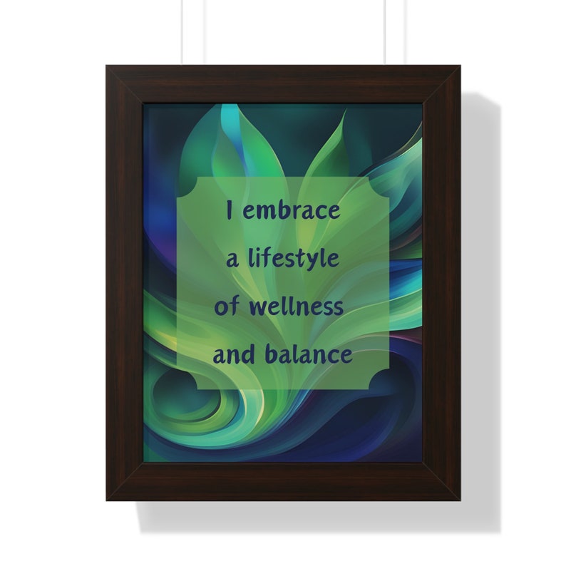Health and Wellness Affirmation Framed Vertical Poster, Motivational ...