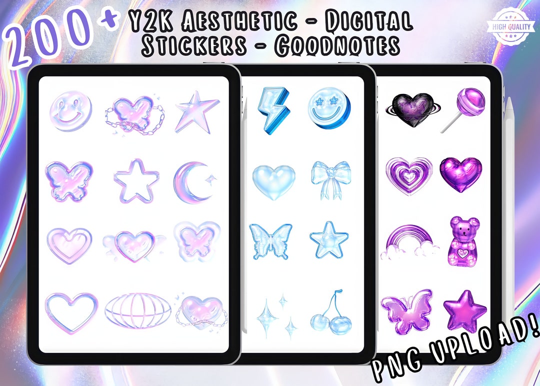 200 Y2K Aesthetic Digital Stickers Y2K Digital Sticker Bundle Digital ...