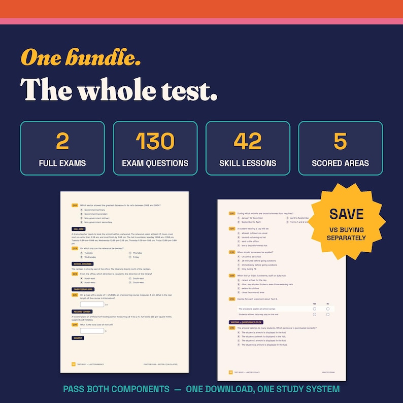 LANTITE Practice Bundle | Numeracy Literacy Teacher Exam Prep (2 Pdfs ...