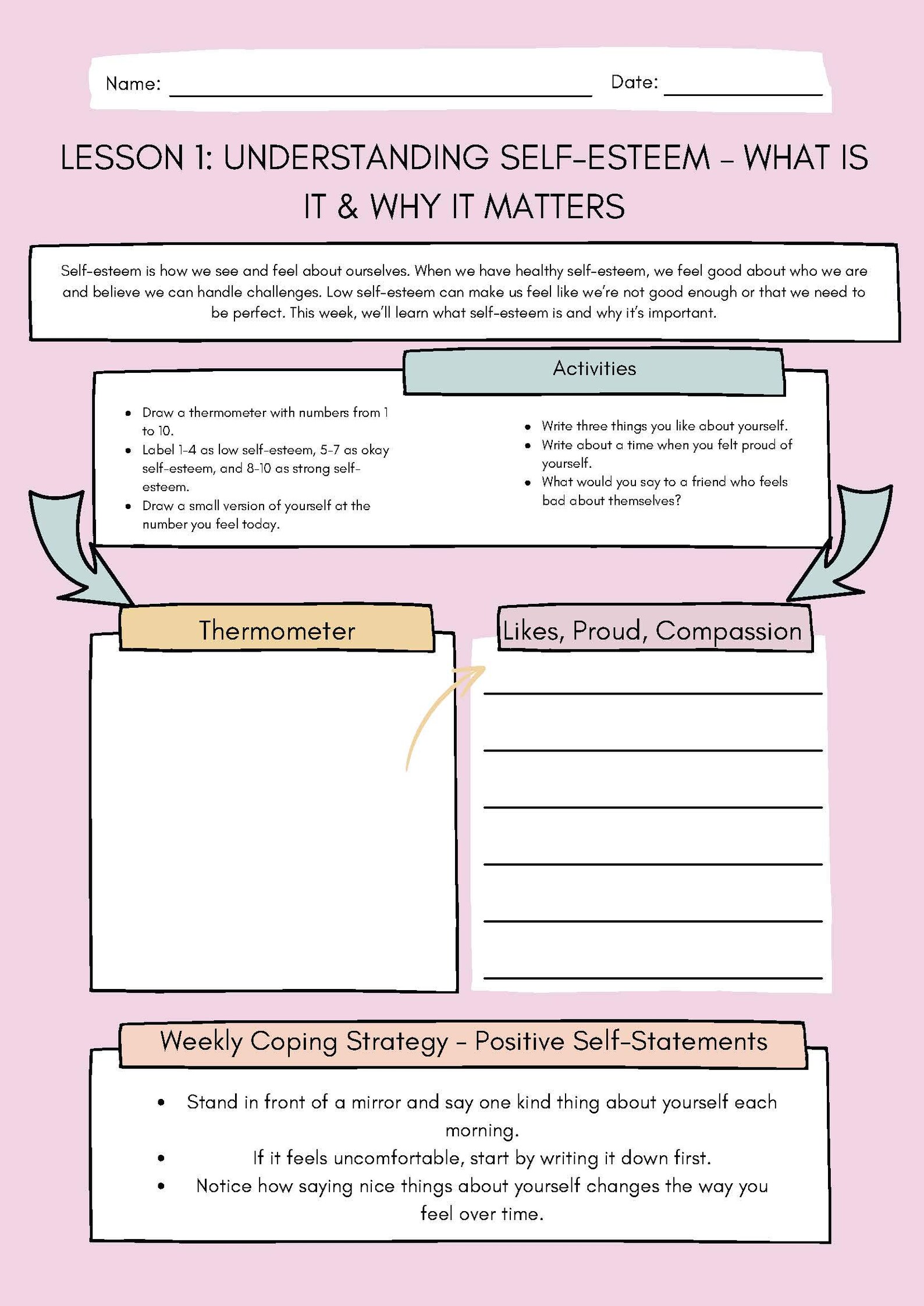 Ultimate Self Esteem Bundle - 10 Worksheets on Confidence and ...