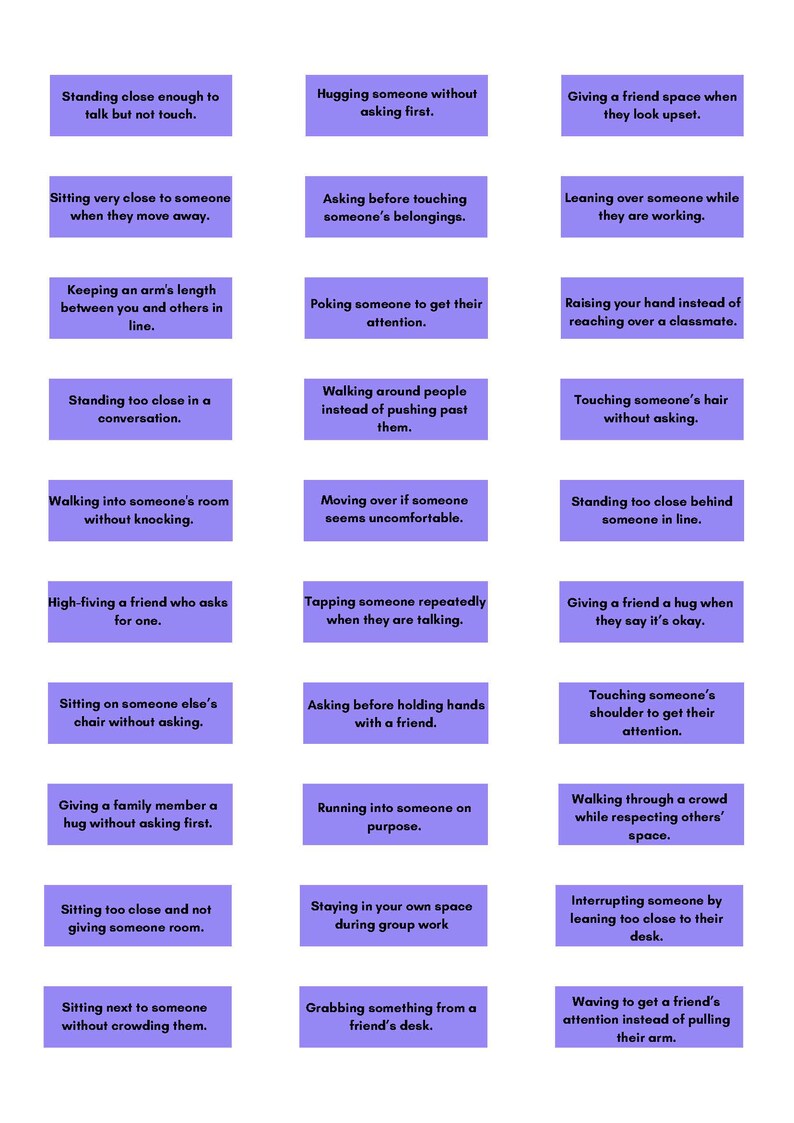 Personal Space Vs. Too Close Sorting Activity - Etsy