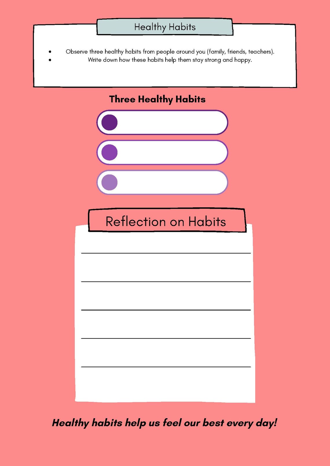 What Are Healthy Habits (healthy Habits Worksheet 1/10) - Etsy