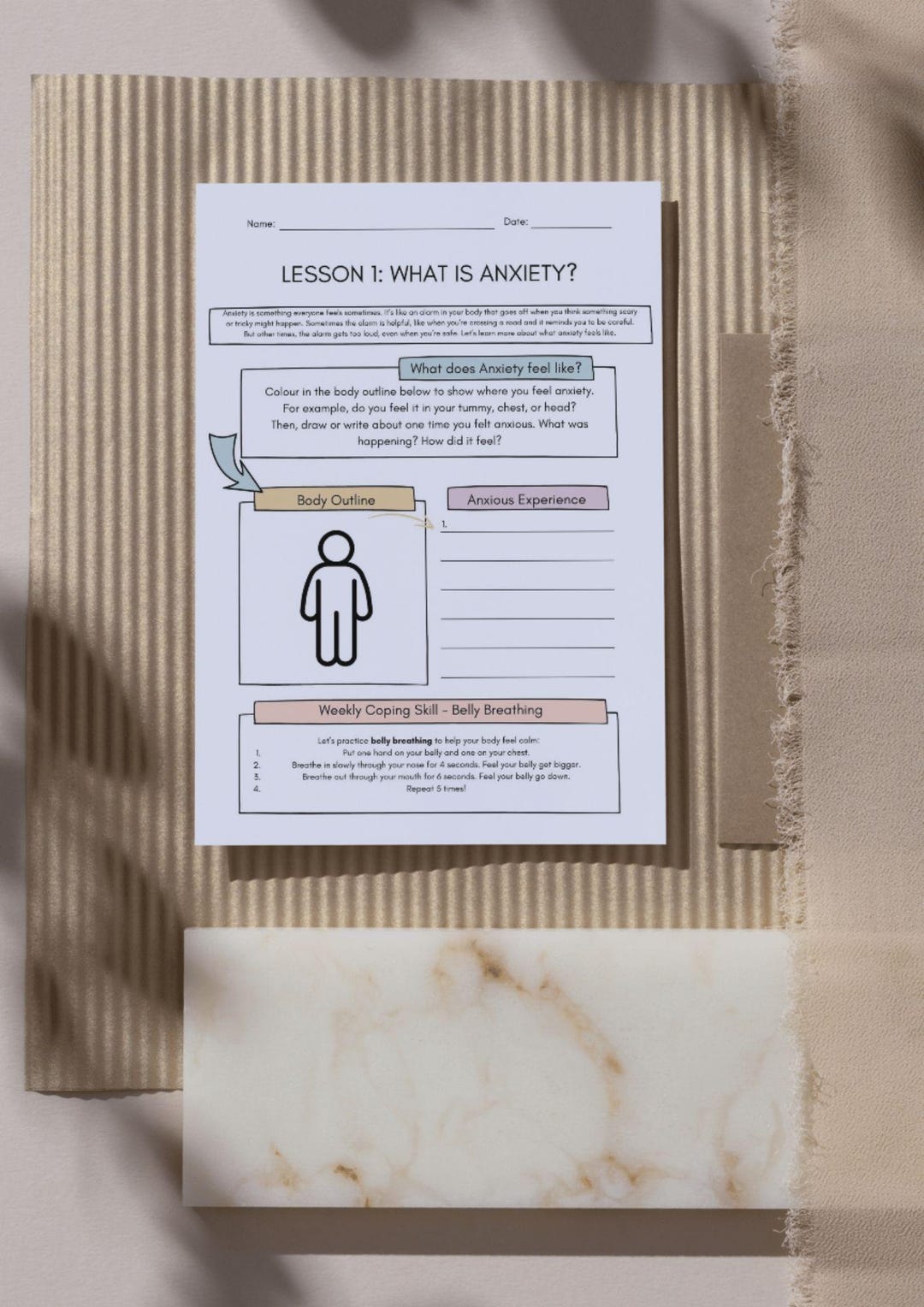What is Anxiety (CBT for Kids Worksheet 1/10) - Etsy