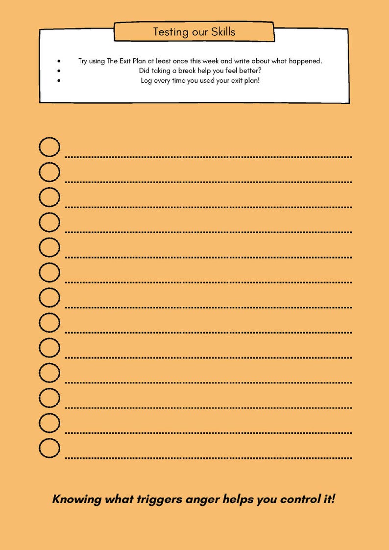 Finding My Anger Triggers (anger Worksheet 3/10) - Etsy