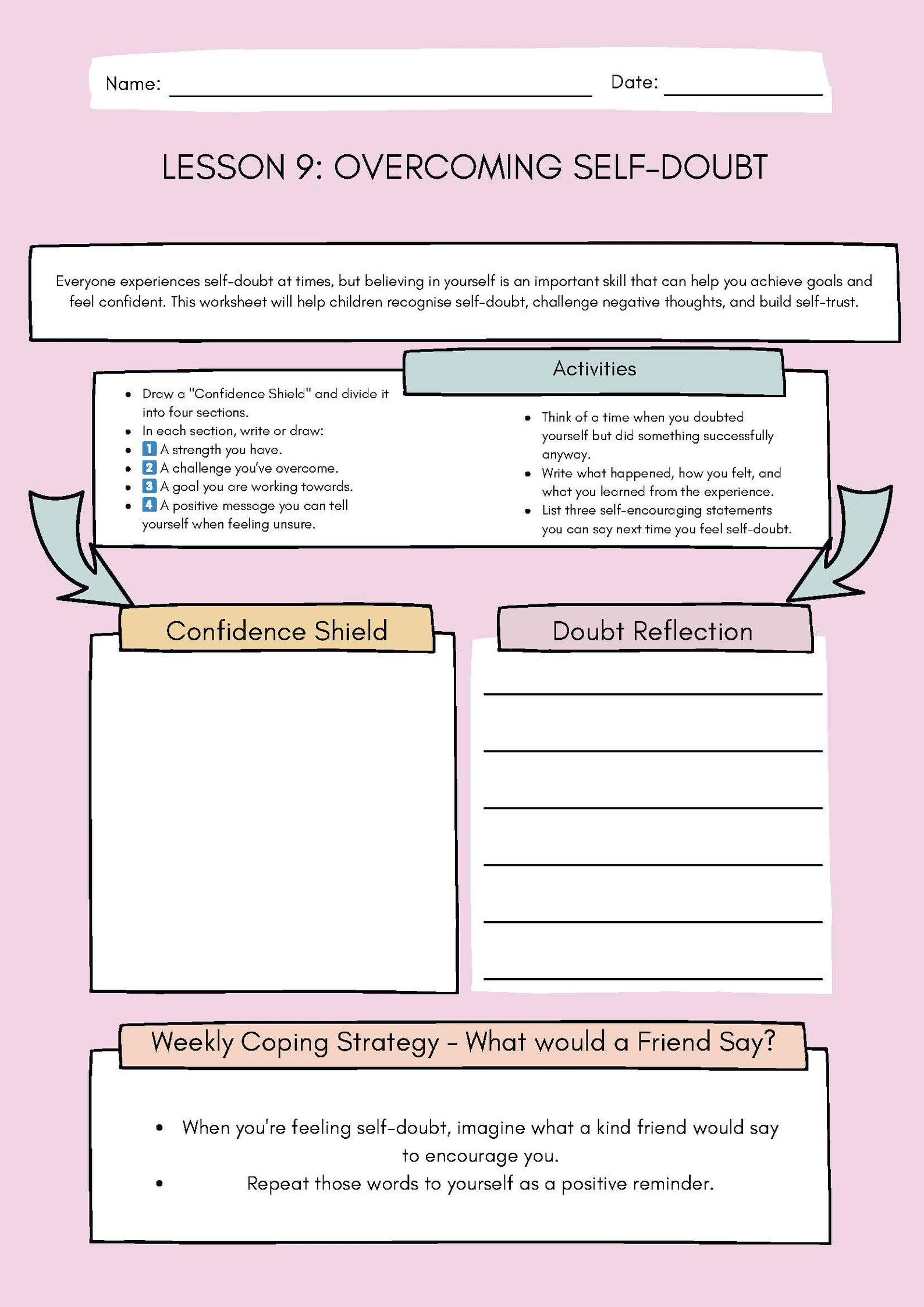 Ultimate Self Esteem Bundle - 10 Worksheets on Confidence and ...