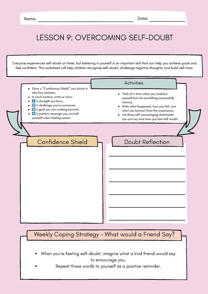 Ultimate Self Esteem Bundle - 10 Worksheets on Confidence and ...