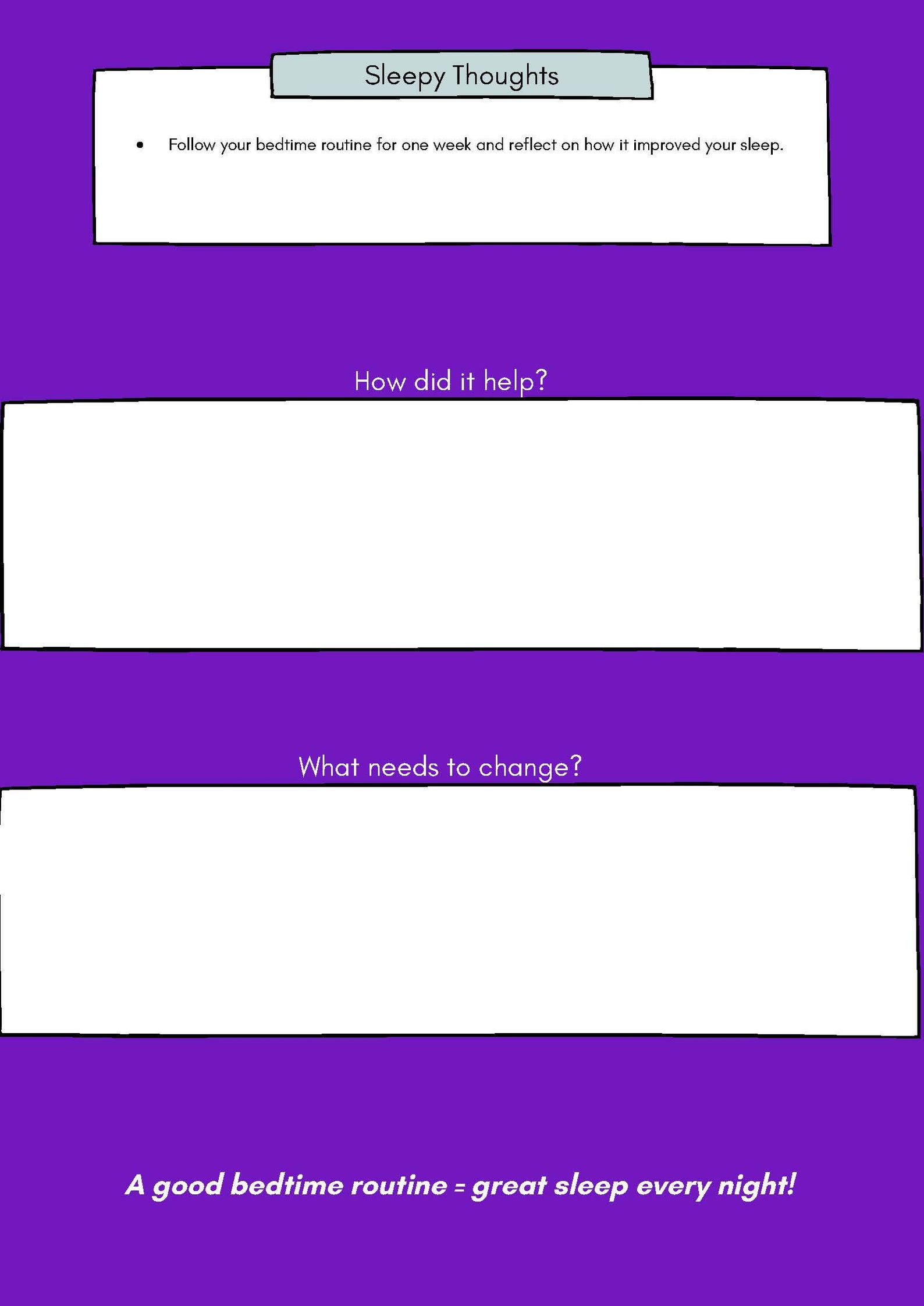 Building My Perfect Bedtime Routine (sleep Hygiene Worksheet 10/10) - Etsy