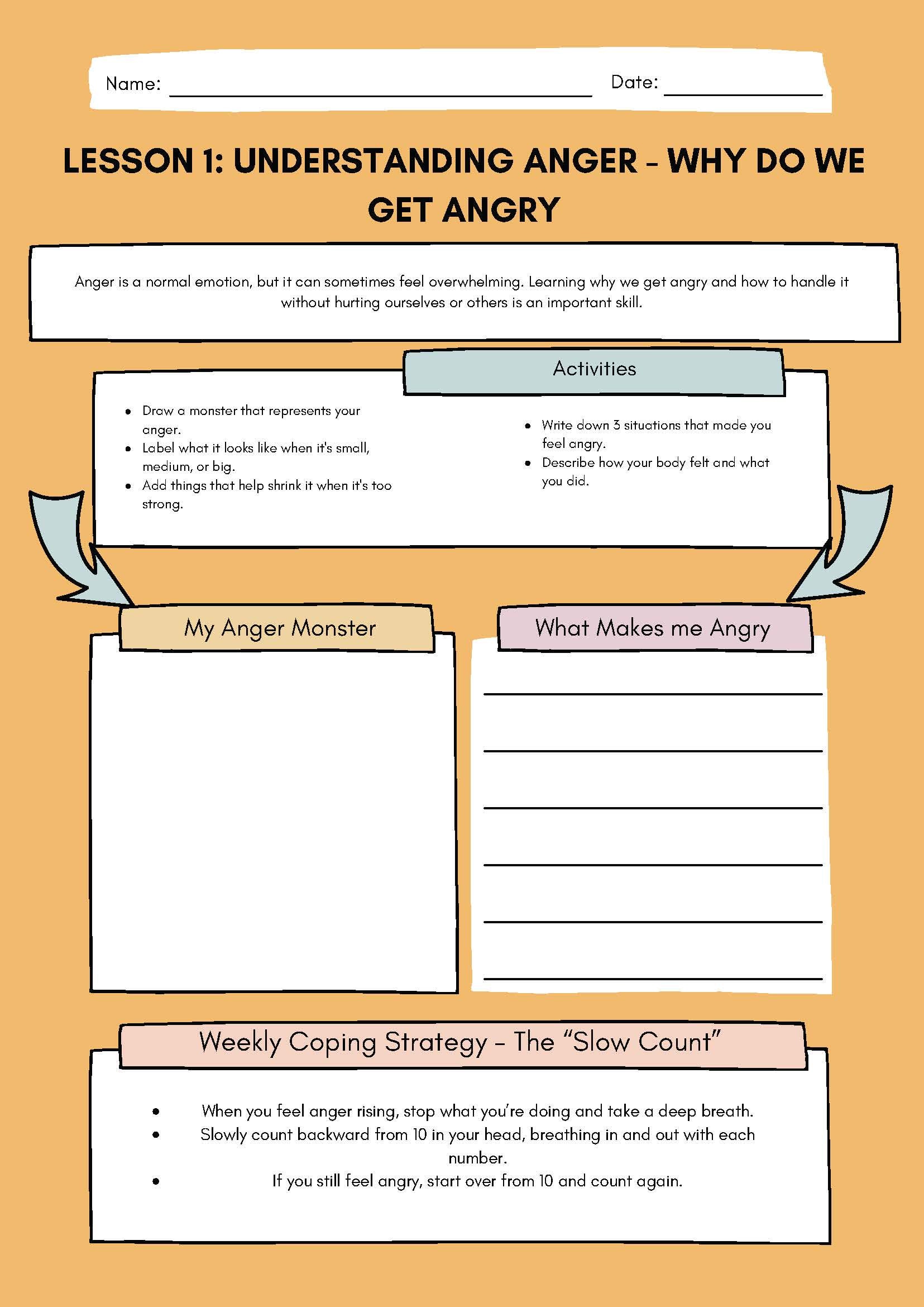 Anger Management and Self-control Workbook Bundle - Etsy