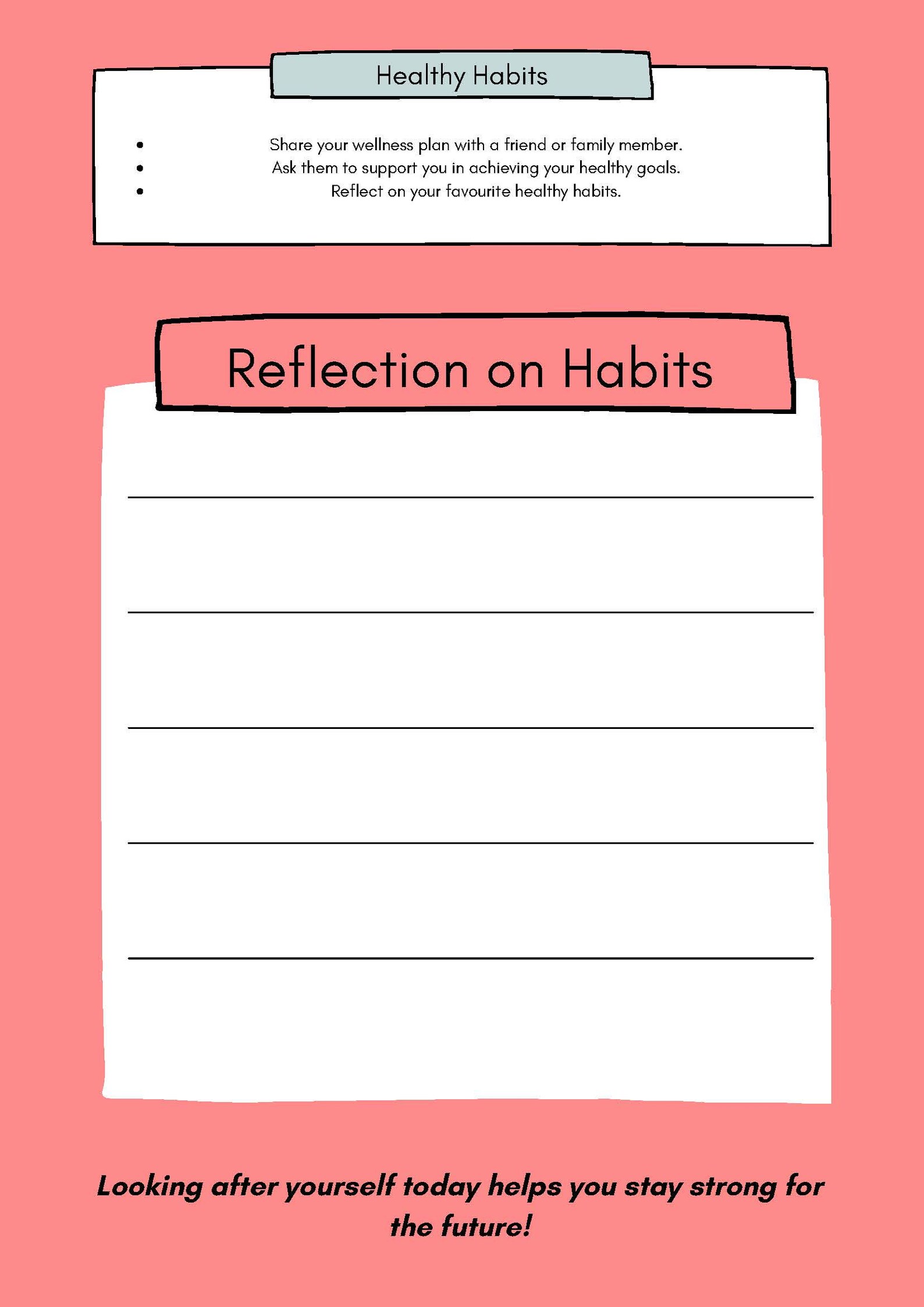 Building My Wellness Plan (healthy Habit Worksheet 10/10) - Etsy