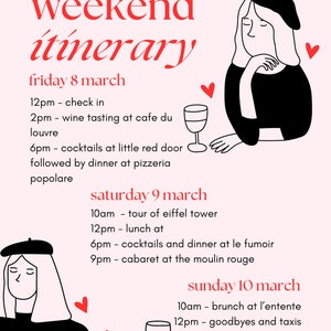 Elegant Cute Paris Bachelorette Hen Party Invite *fully Customisable ...