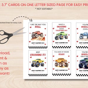 Monster Truck Valentine’s Day Cards, Kids Printable, Classroom ...