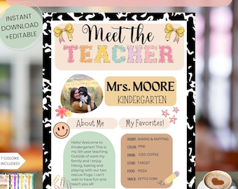 Editable Meet the Teacher Pastel Template, Back to School Flyer, All ...