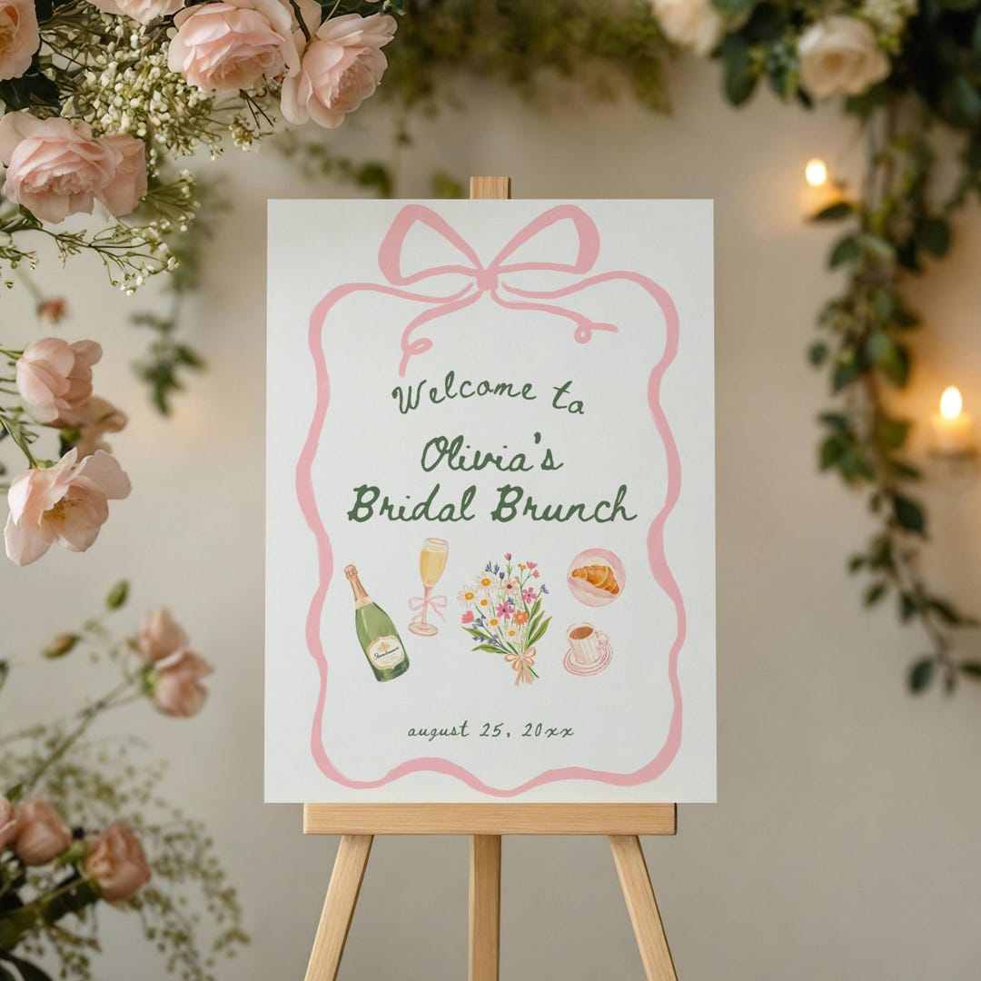 Bridal Brunch Welcome Sign, Instant Download Hand Drawn Bridal Brunch ...