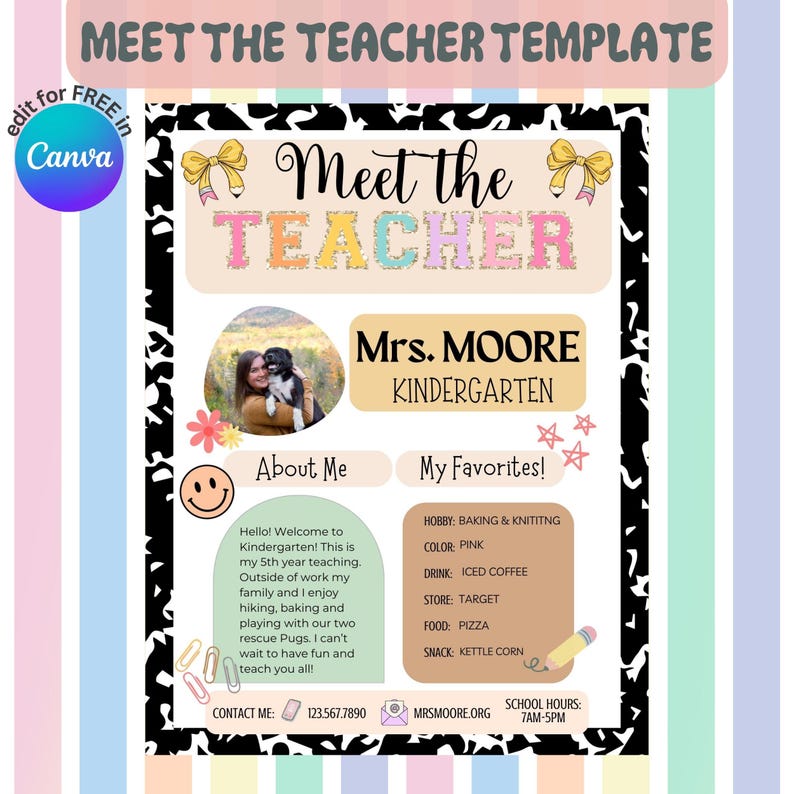 Editable Meet the Teacher Pastel Template, Back to School Flyer, All ...