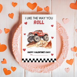 Monster Truck Valentine’s Day Cards, Kids Printable, Classroom ...