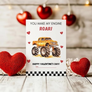 Monster Truck Valentine’s Day Cards, Kids Printable, Classroom ...