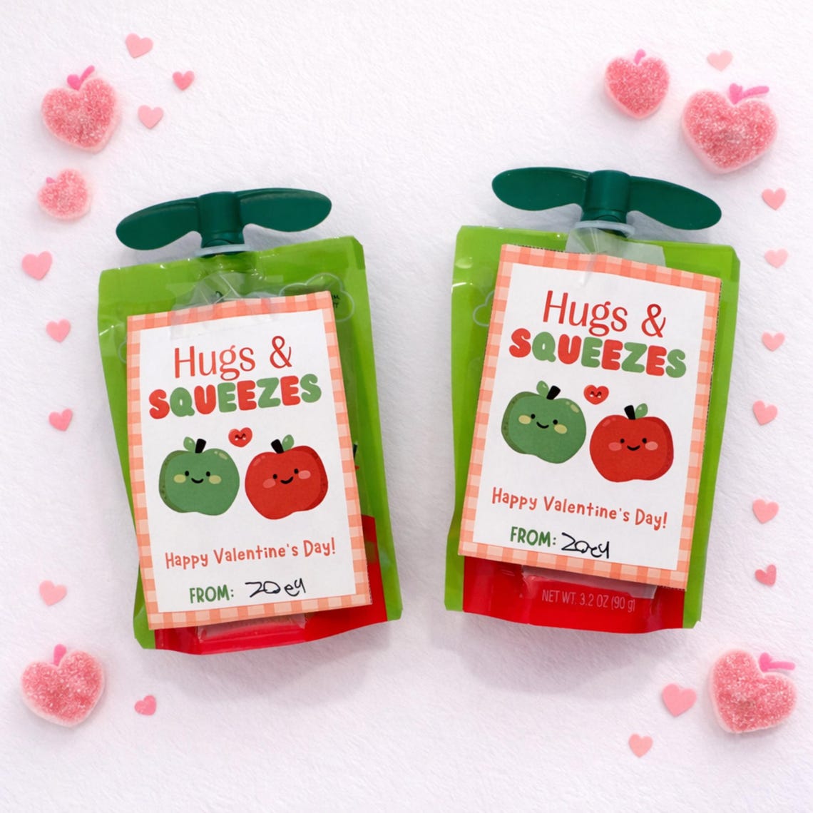 Hugs and Squeezes, Valentine Printable, Valentines Tag, Class Treat ...